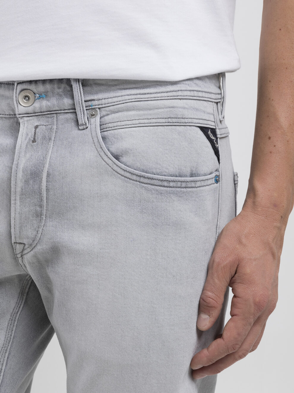 Willbi Regular Fit White Stone Washed Jeans - Replay Jeans