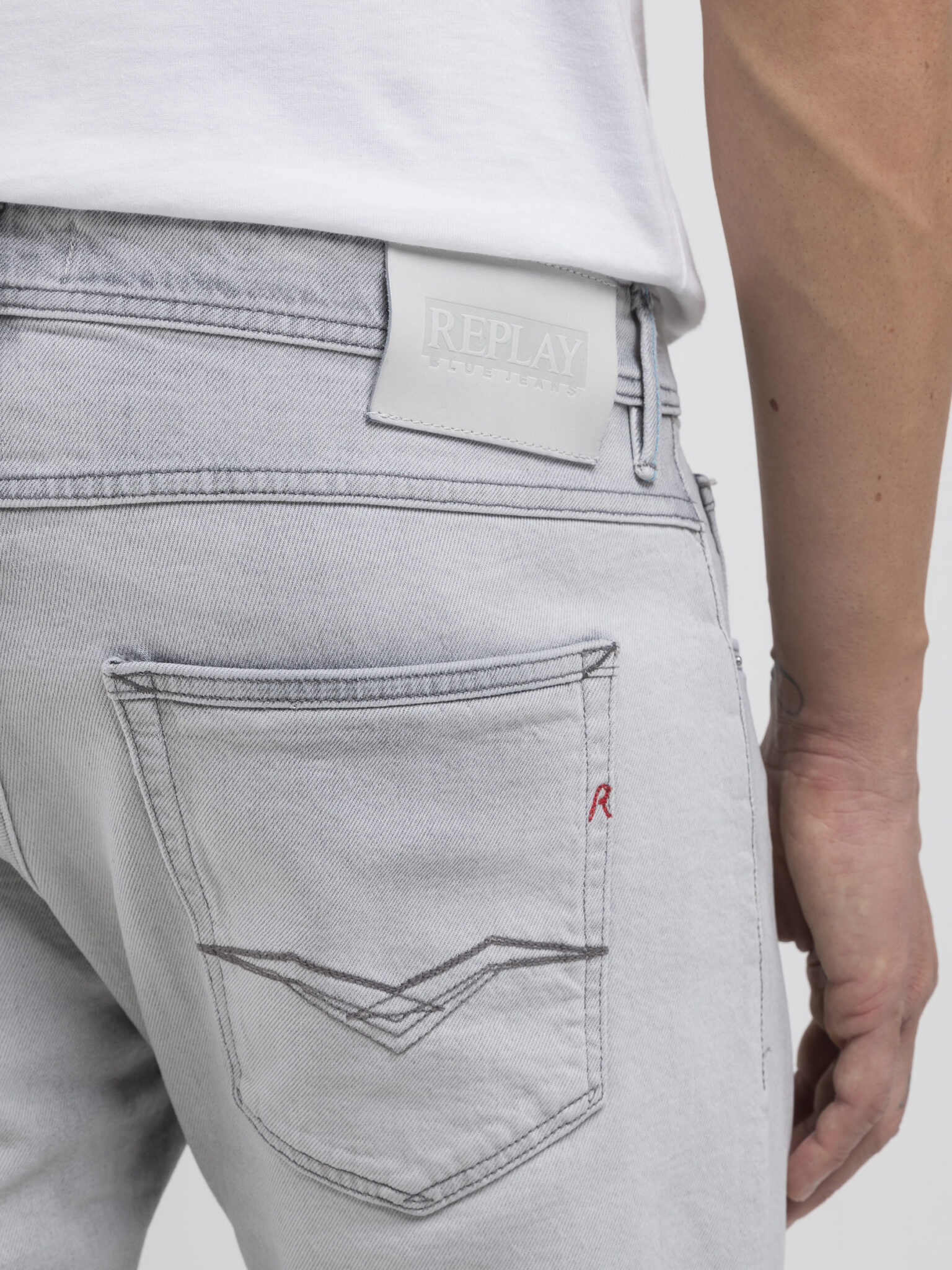 Willbi Regular Fit White Stone Washed Jeans - Replay Jeans